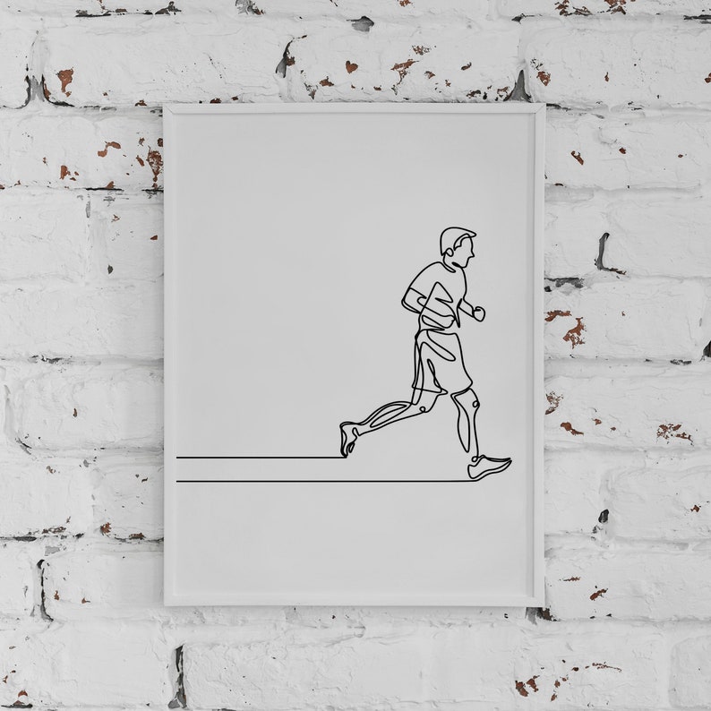 Minimalist Running Line Art, Digital Download, Runner Sport Print - Etsy