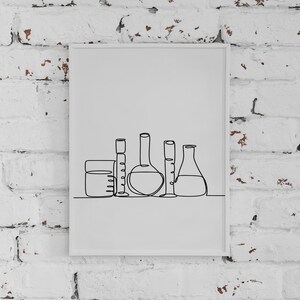 Minimalist Science Line Art, Digital Download, Chemistry Print - Etsy