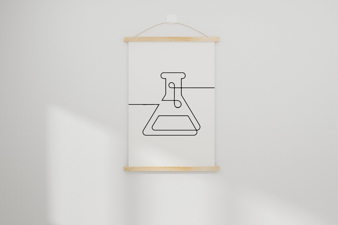 Minimalist Science Line Art Digital Download Chemistry Print - Etsy