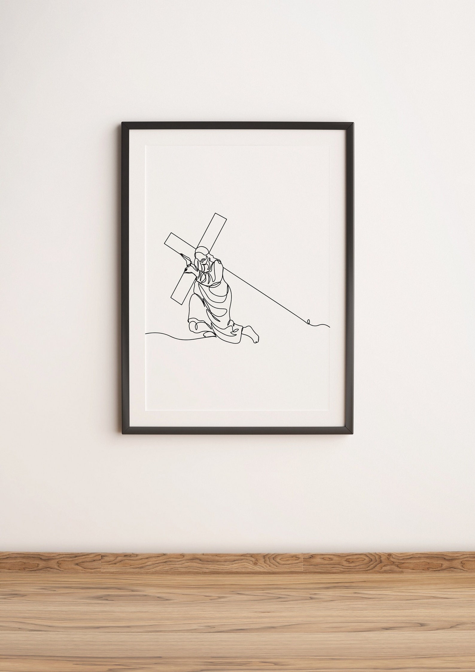Minimalist Christian Line Art, Digital Download, Religious Print - Etsy