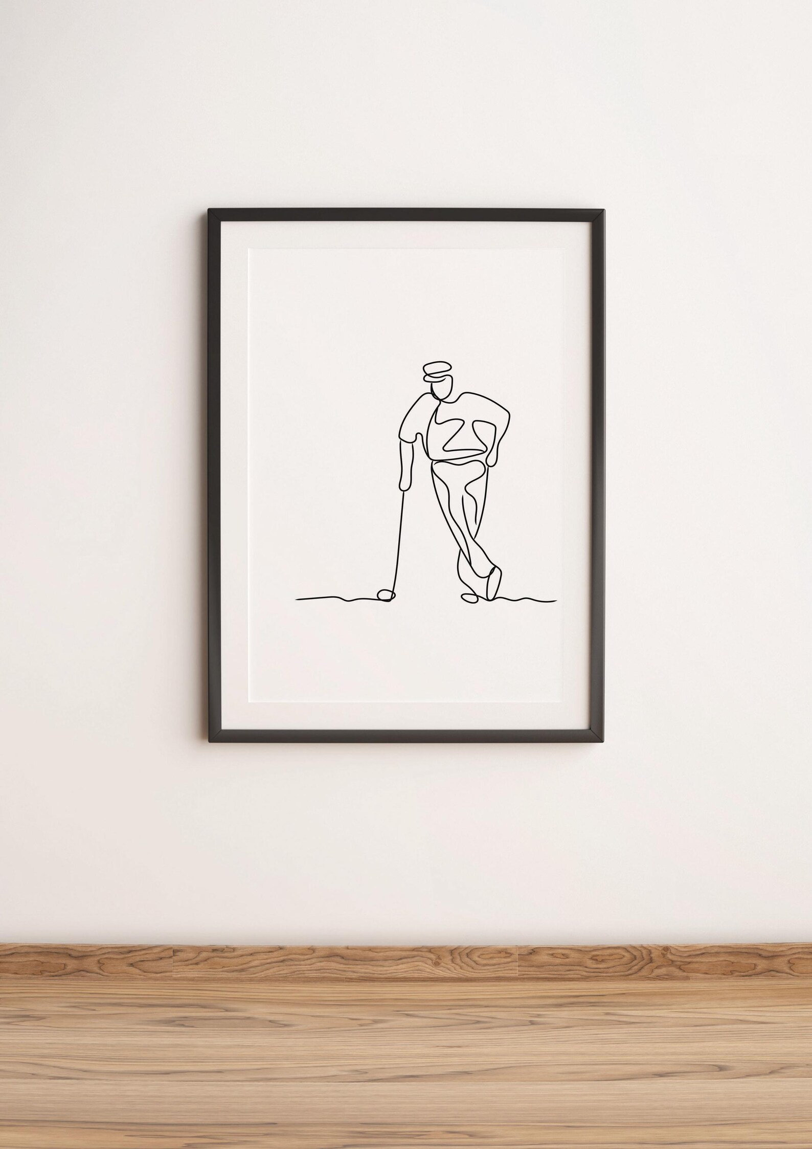 Minimalist Golf Player Line Art, Digital Download, Sport Print, Simple ...
