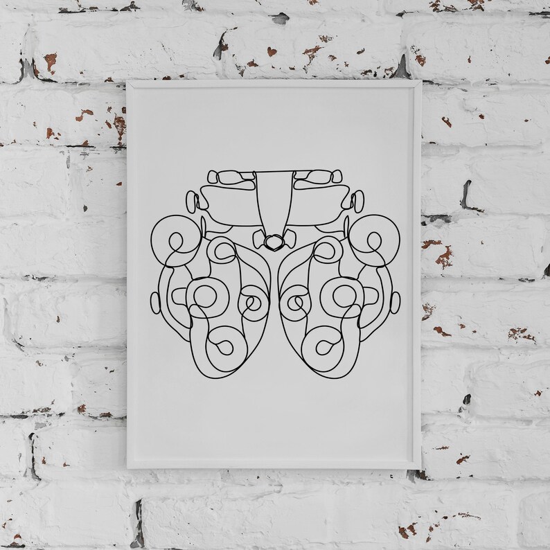Minimalist Optical Eye Lens Line Art, Digital File, Gift Print, Medical ...