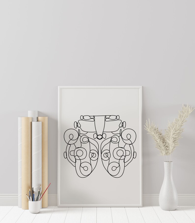 Minimalist Optical Eye Lens Line Art, Digital File, Gift Print, Medical ...
