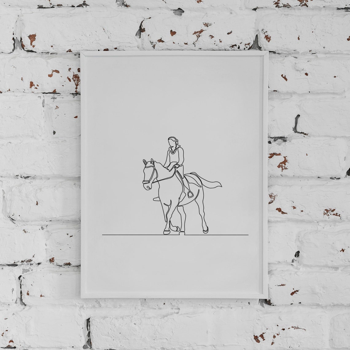 Minimalist Horse Rider Line Art Digital Download Dressage - Etsy