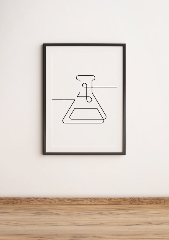 Minimalist Science Line Art Digital Download Chemistry Print | Etsy