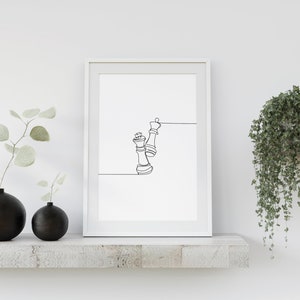 Minimalist Chess Line Art, Digital Download, Game Print - Etsy