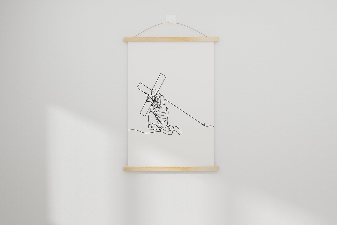 Minimalist Christian Line Art Digital Download Religious | Etsy