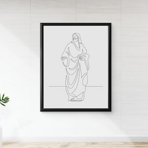 Minimalist Christian Line Art, Digital Download, Religious Print ...