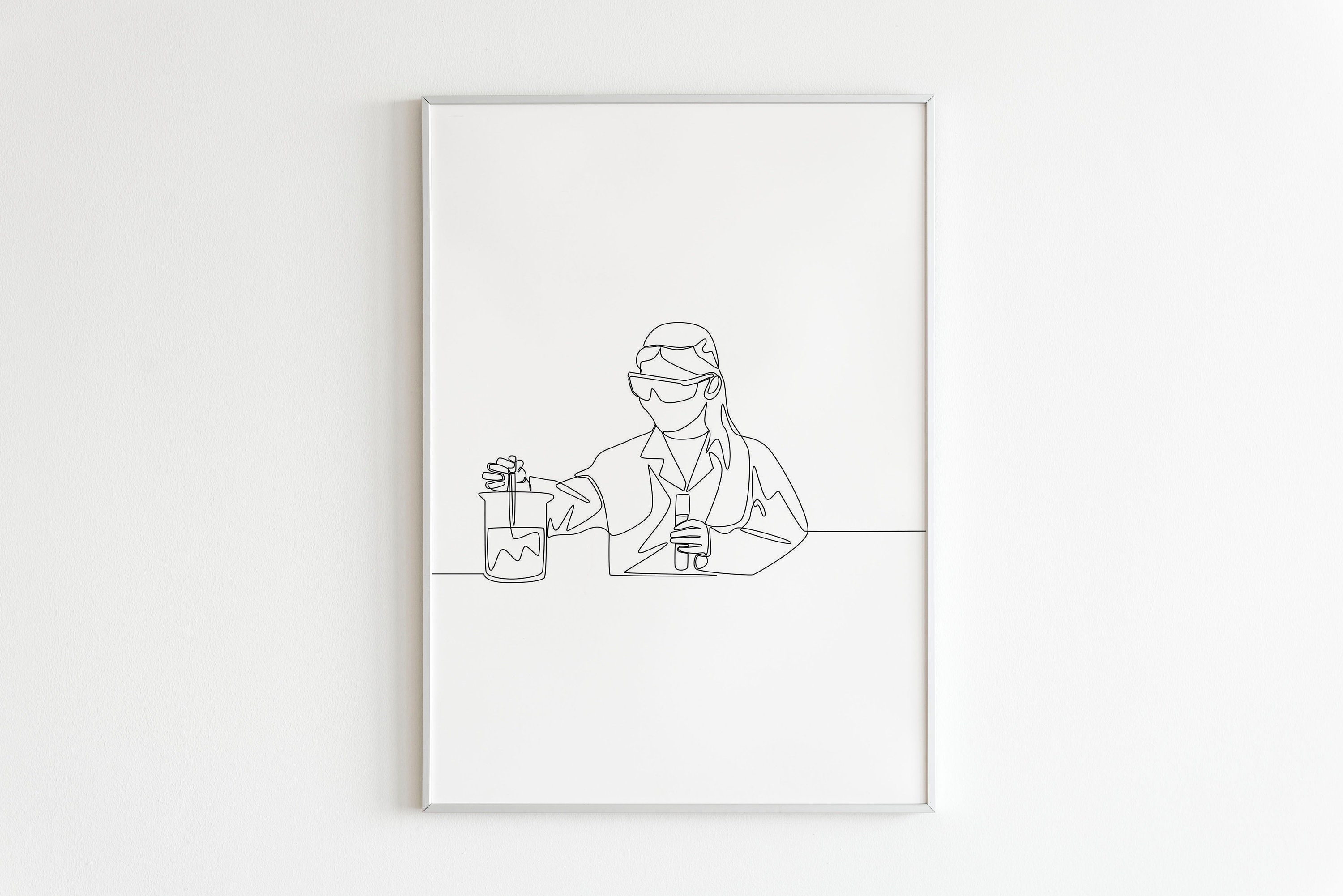 Minimalist Science Line Art, Digital Download, Chemistry Print, Outline ...