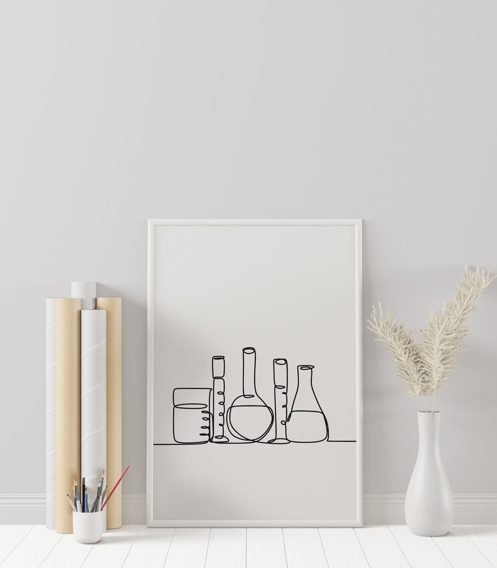 Minimalist Science Line Art Digital Download Chemistry Print - Etsy