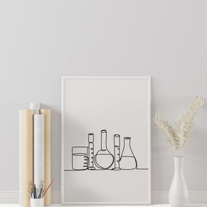 Minimalist Science Line Art, Digital Download, Chemistry Print - Etsy