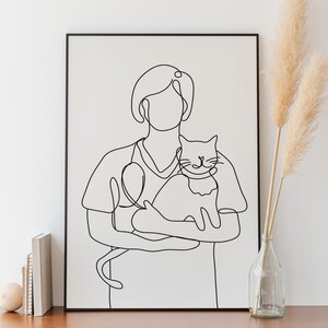 Veterinary Line Art, Vet Office, Clinic Decoration, Animal Hospital ...