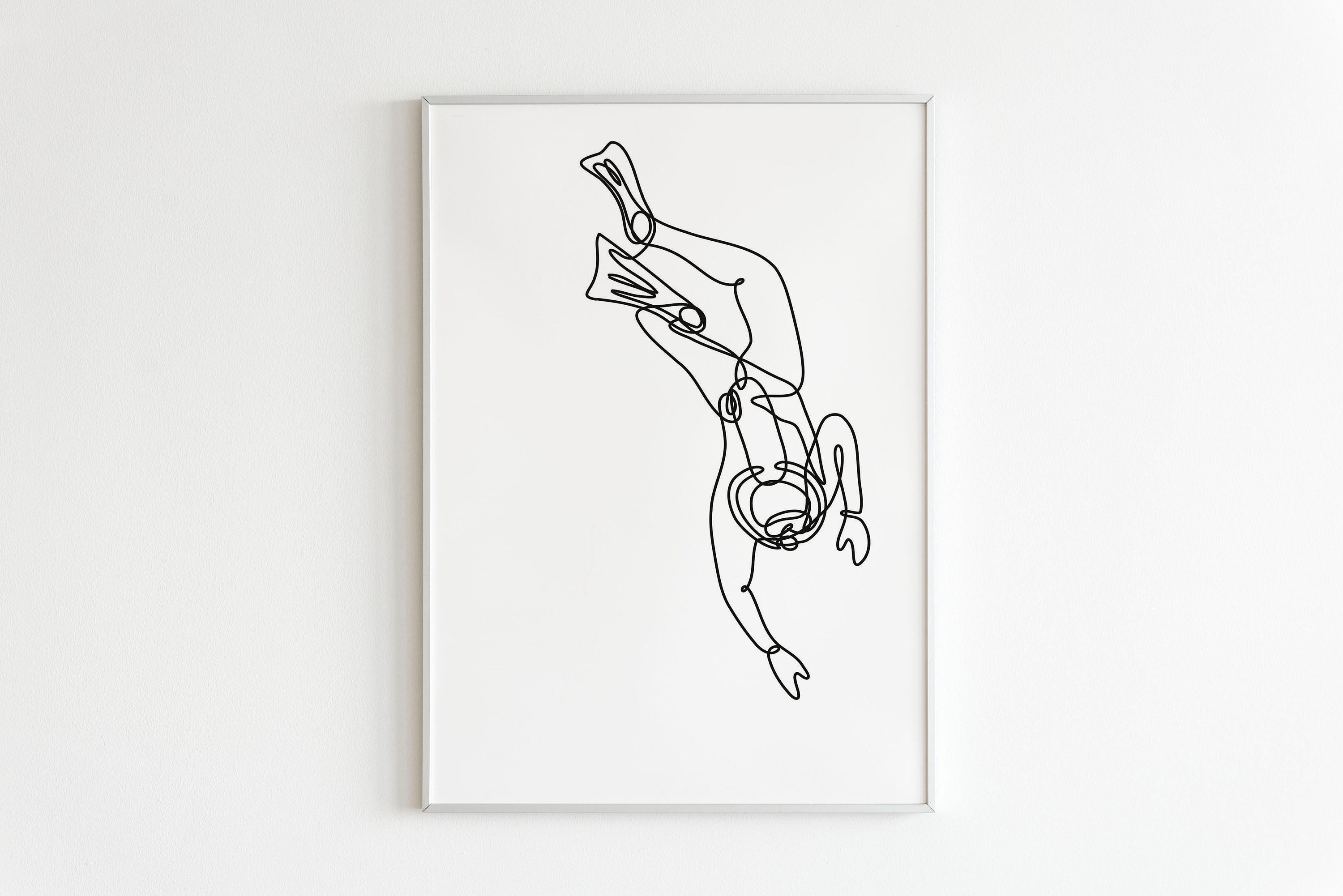 Minimalist Scuba Diving Line Art, Digital Download, Water Sport Print ...