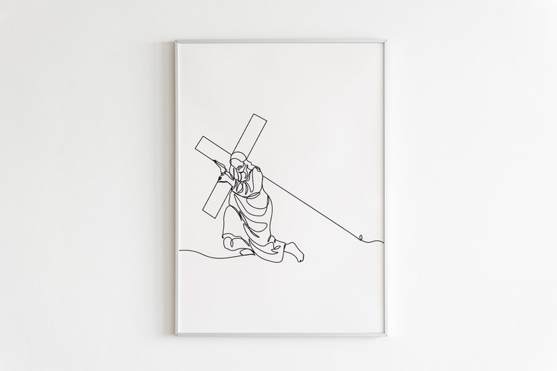 Minimalist Christian Line Art Digital Download Religious - Etsy Canada