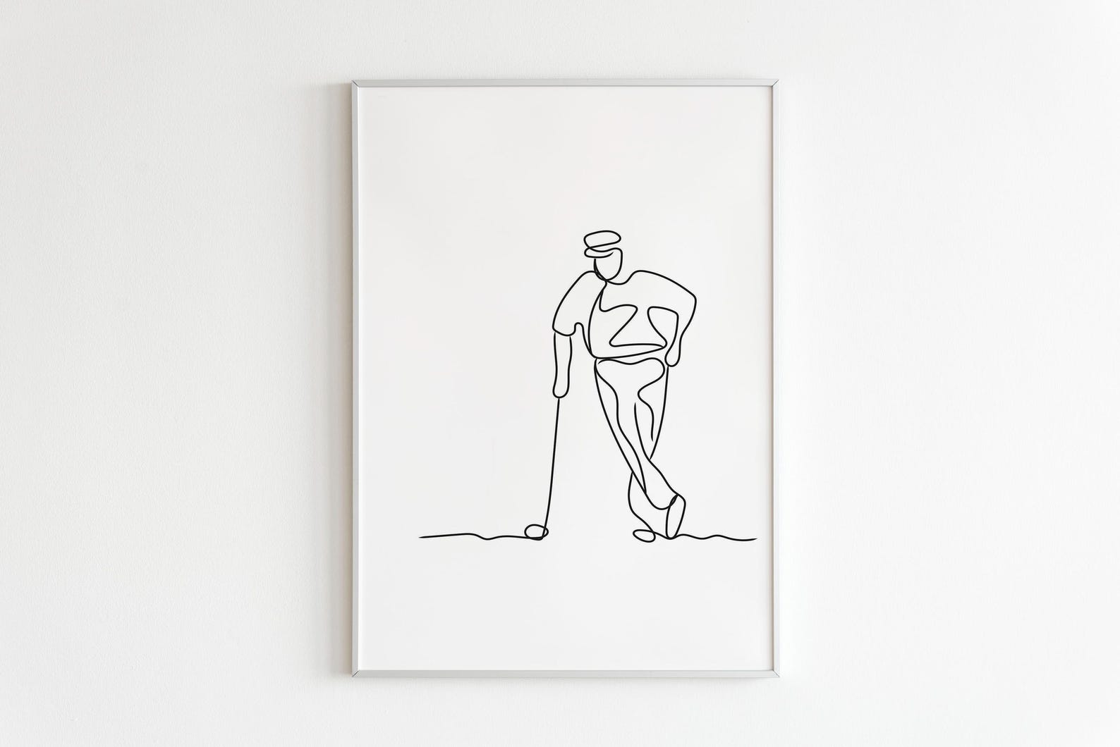 Minimalist Golf Player Line Art, Digital Download, Sport Print, Simple ...