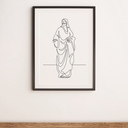 Minimalist Jesus Christ Line Art Digital Download Religious - Etsy