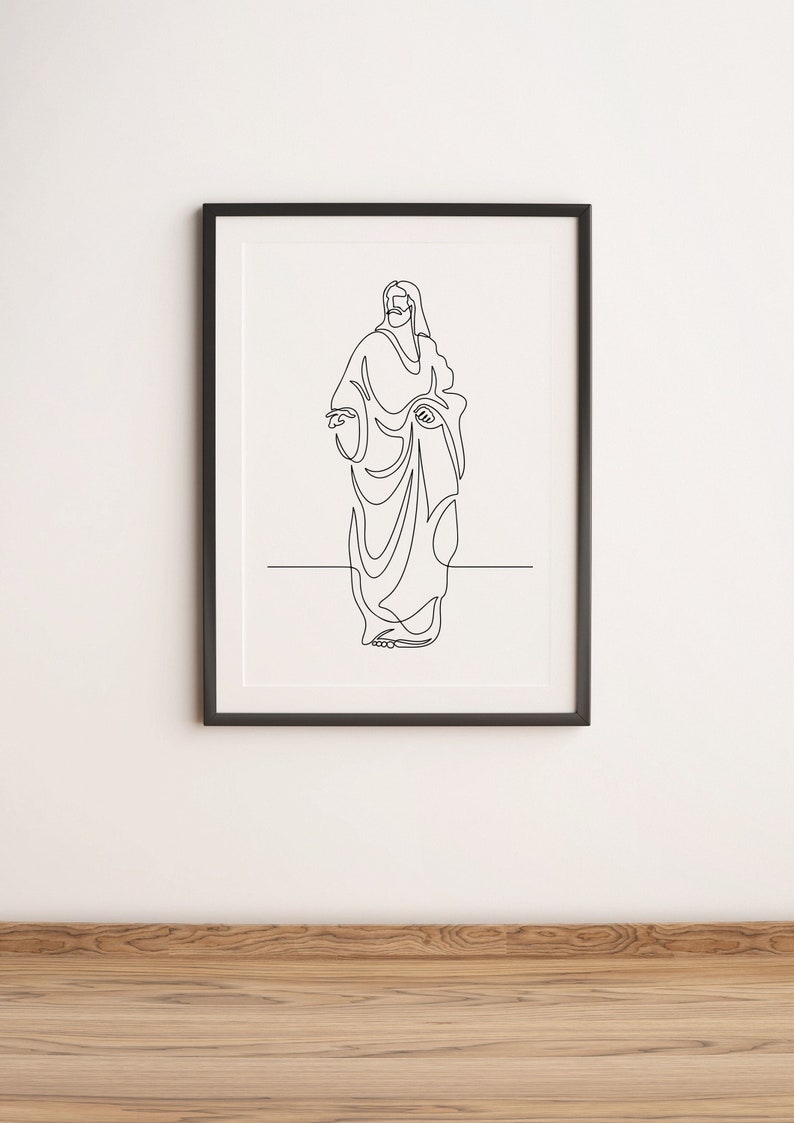 Minimalist Christian Line Art, Digital Download, Religious Print ...
