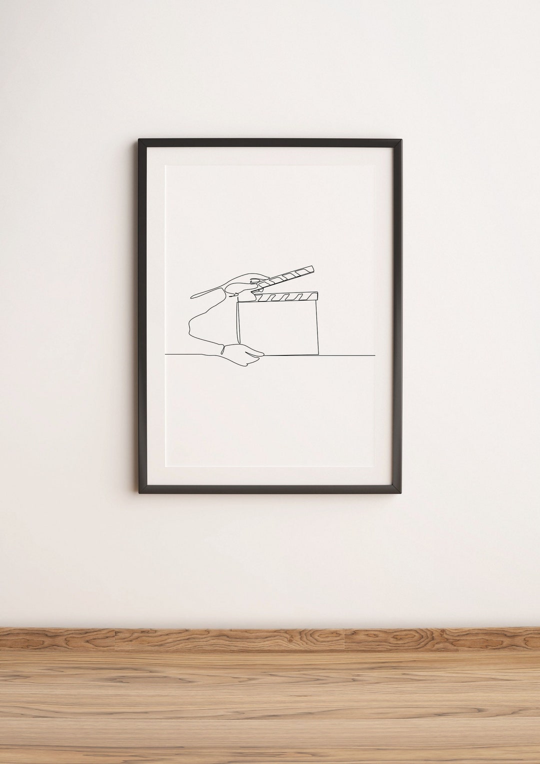 Minimalist Movie Board Clapper Line Art, Digital Download Vintage Film ...