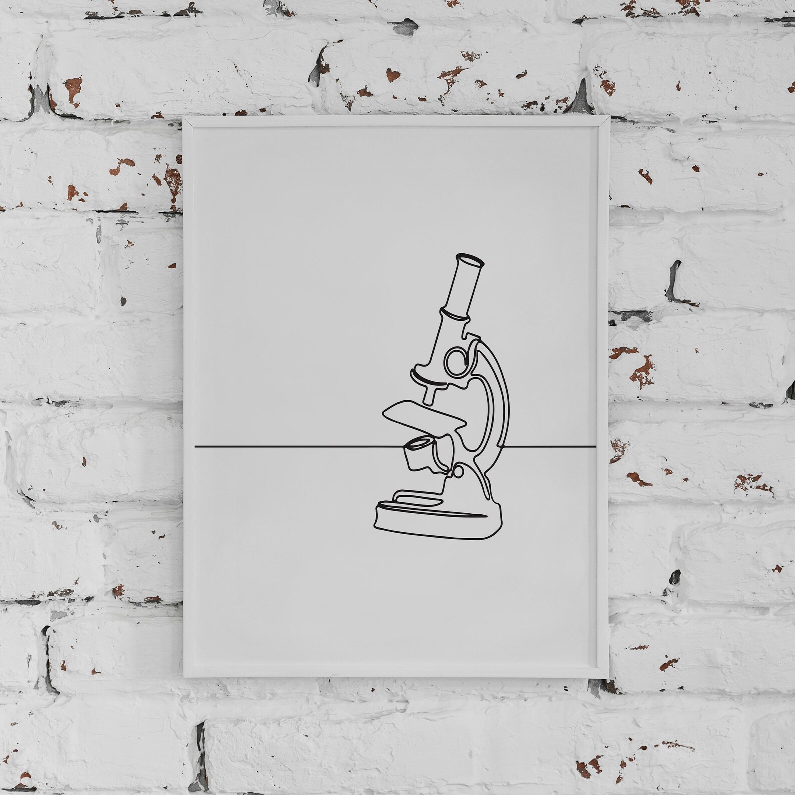 Minimalist Microscope Line Art Digital Download Science | Etsy