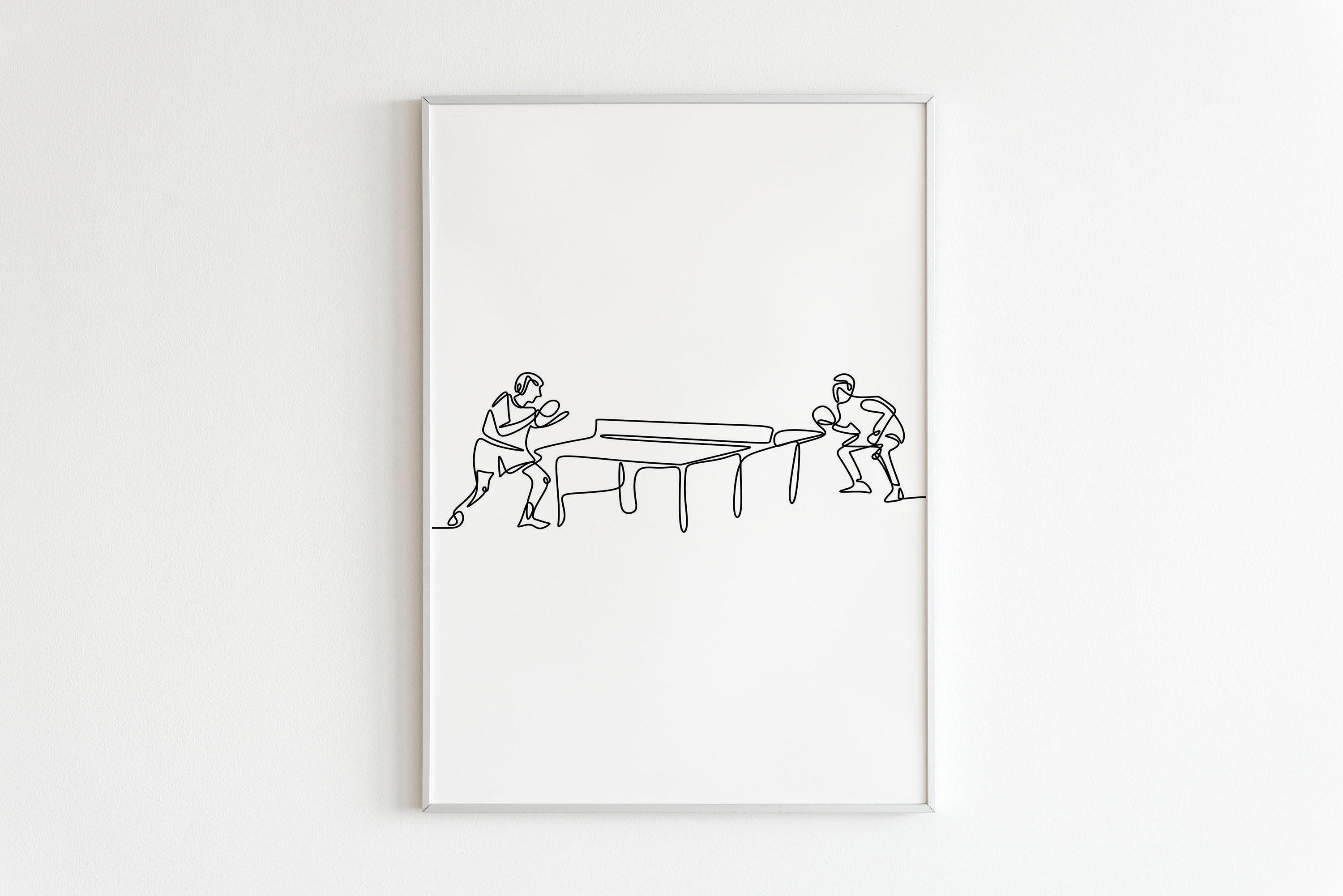 Minimalist Table Tennis Player Line Art, Digital Download, Sport Wall ...