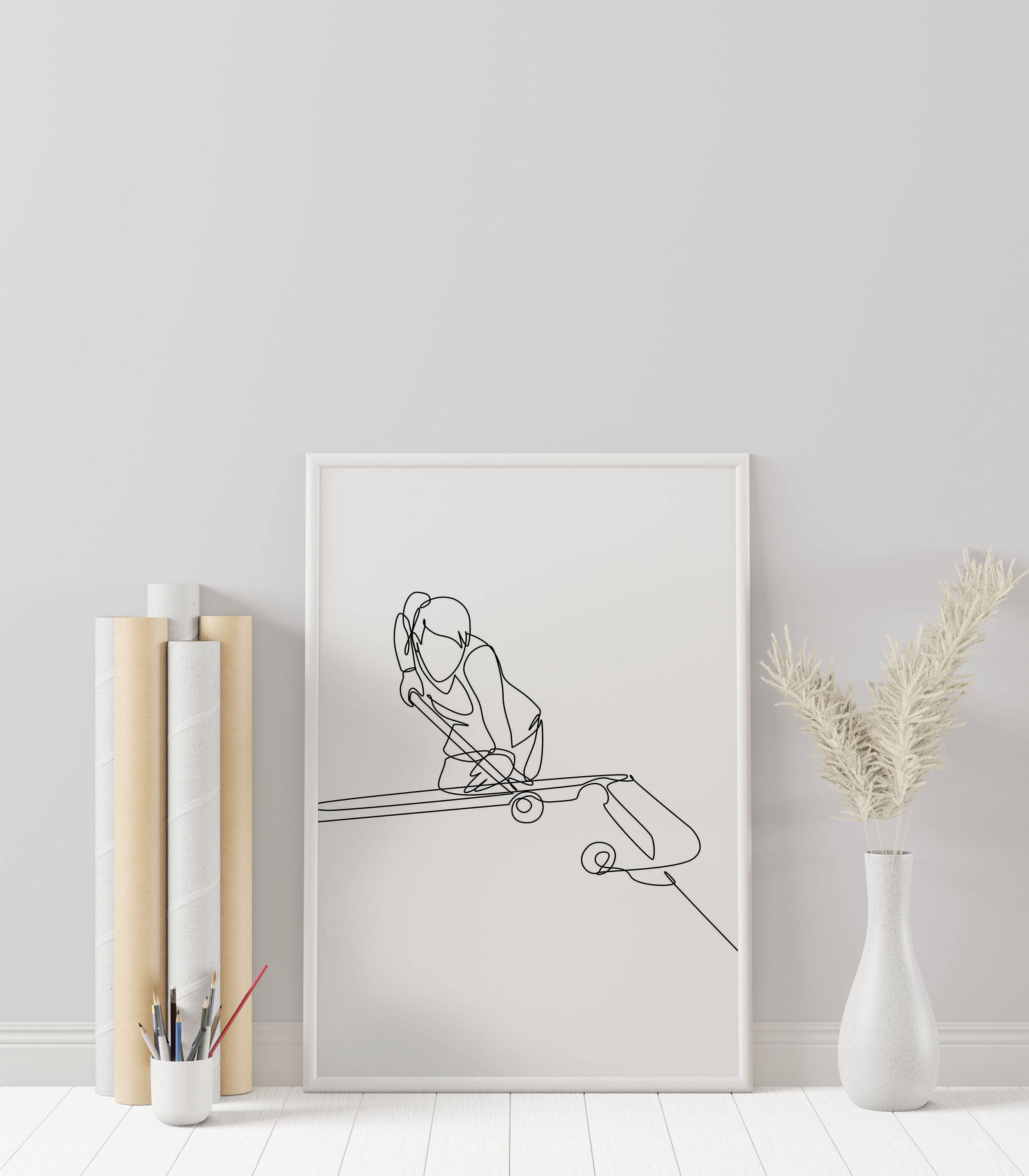 Minimalist Billiard Line Art, Digital Download, Pool Table Print, Woman ...