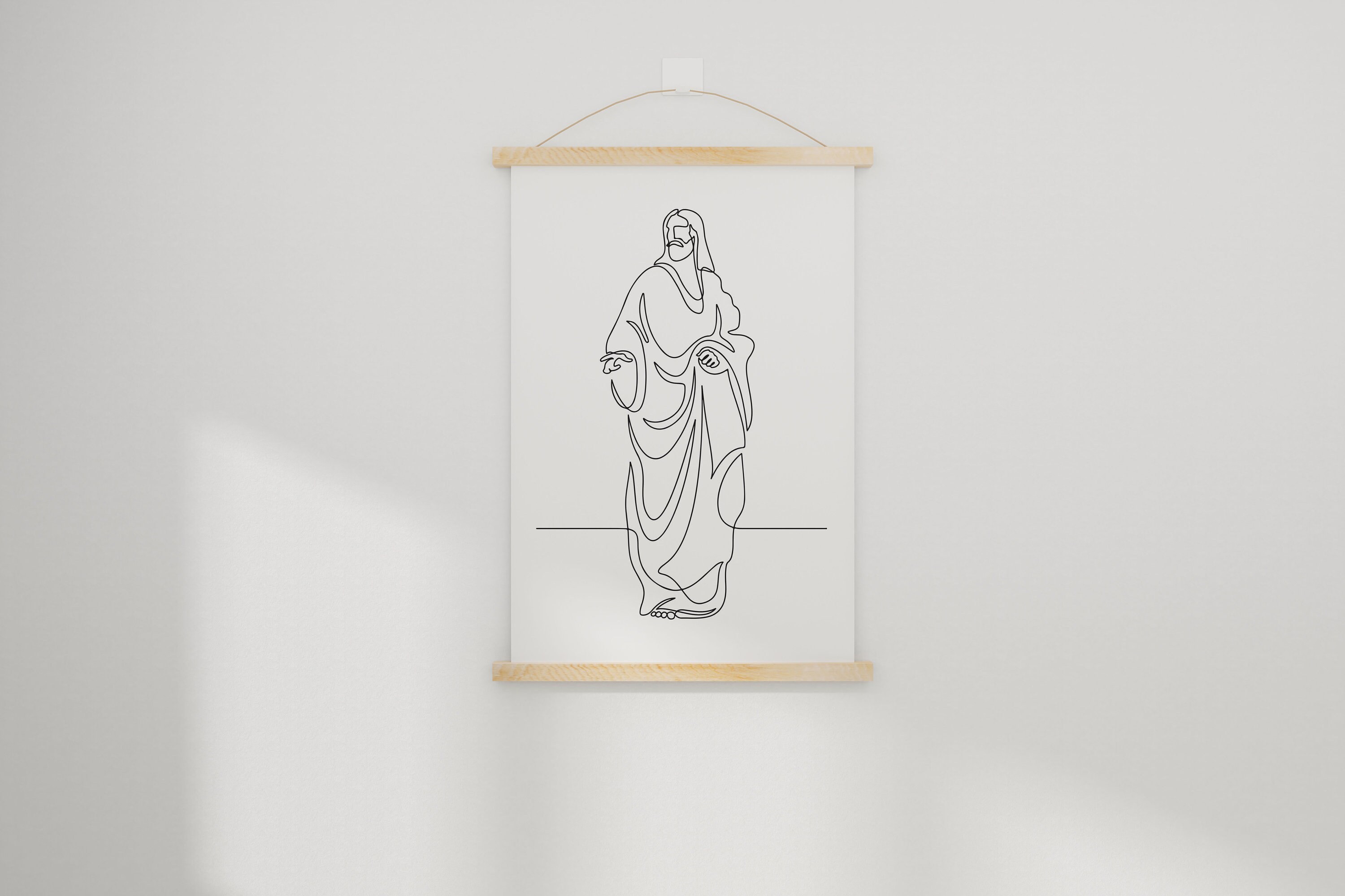 Minimalist Christian Line Art, Digital Download, Religious Print ...