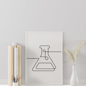 Minimalist Science Line Art, Digital Download, Chemistry Print - Etsy