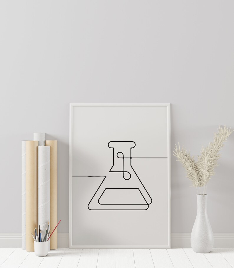 Minimalist Science Line Art, Digital Download, Chemistry Print - Etsy