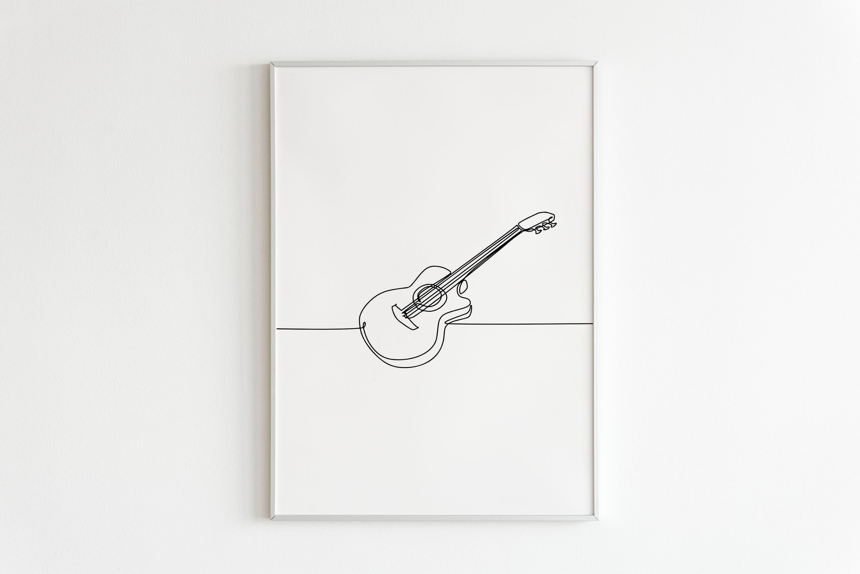 Minimalist Guitar Line Art, Music Wall Art, Digital Download Print ...