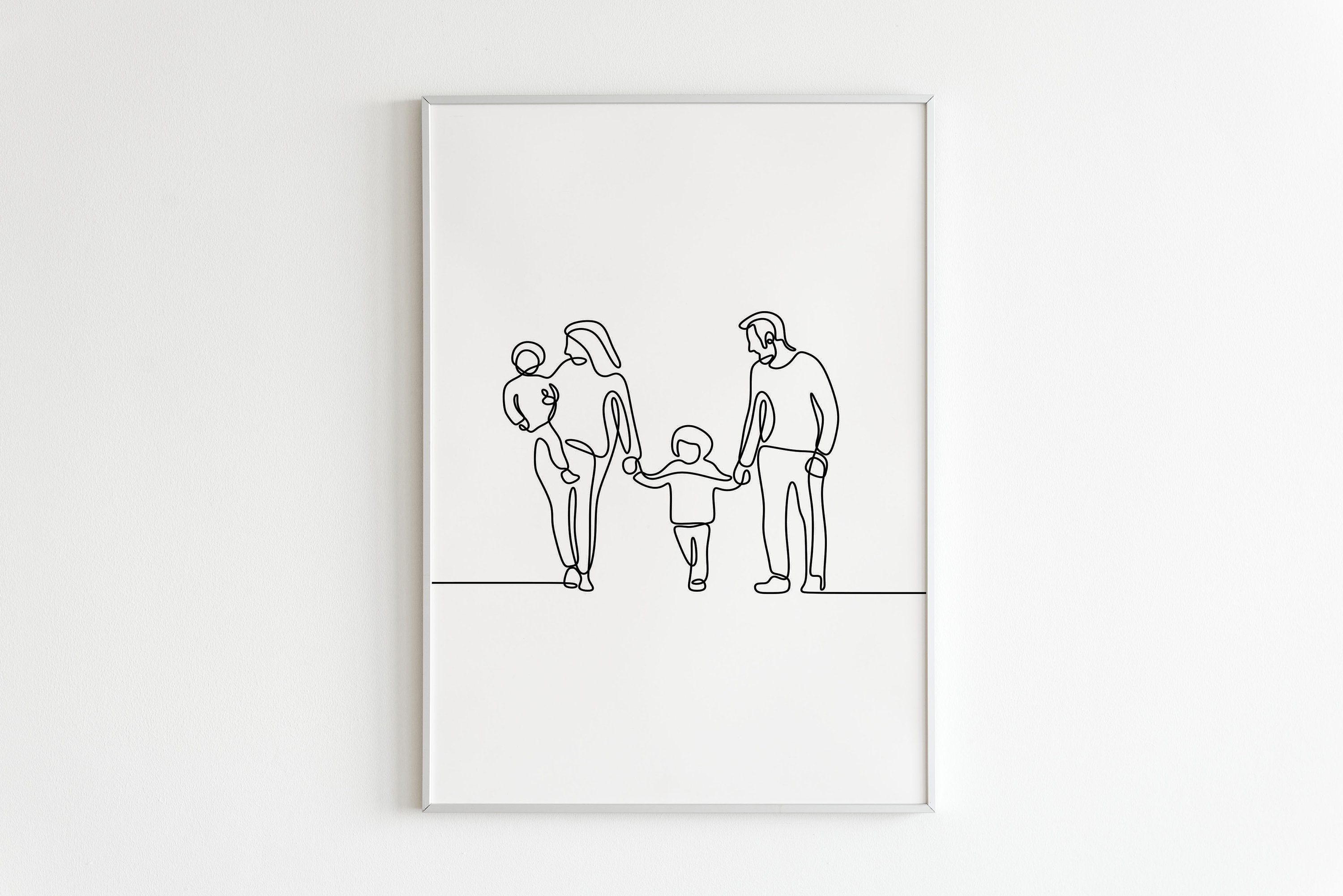 Family Line Art, Digital Download, Continuous Line Drawing - Etsy
