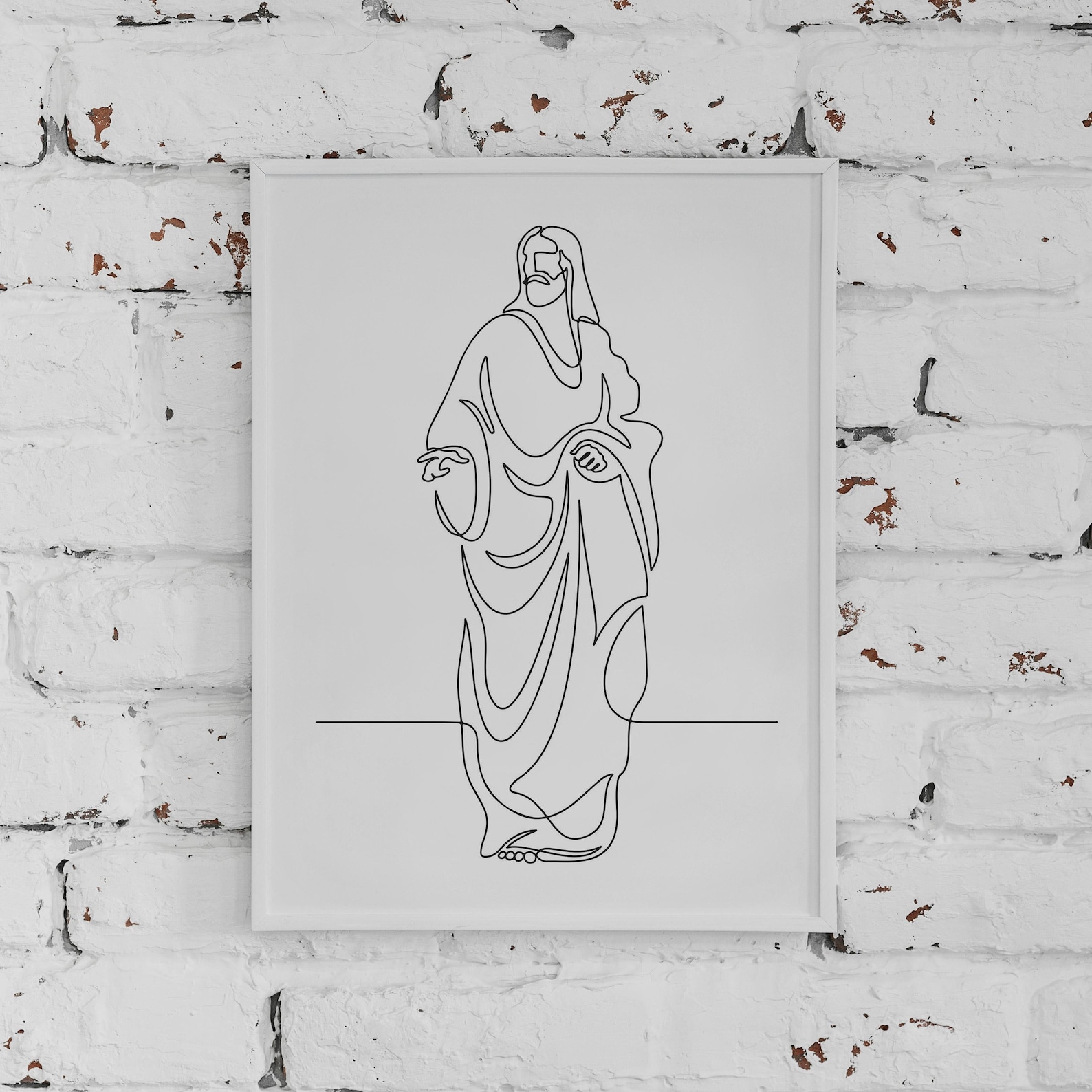 Minimalist Christian Line Art, Digital Download, Religious Print ...
