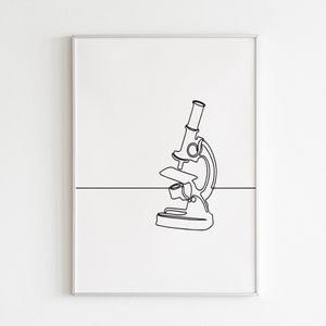 Minimalist Microscope Line Art, Digital Download, Science Print - Etsy