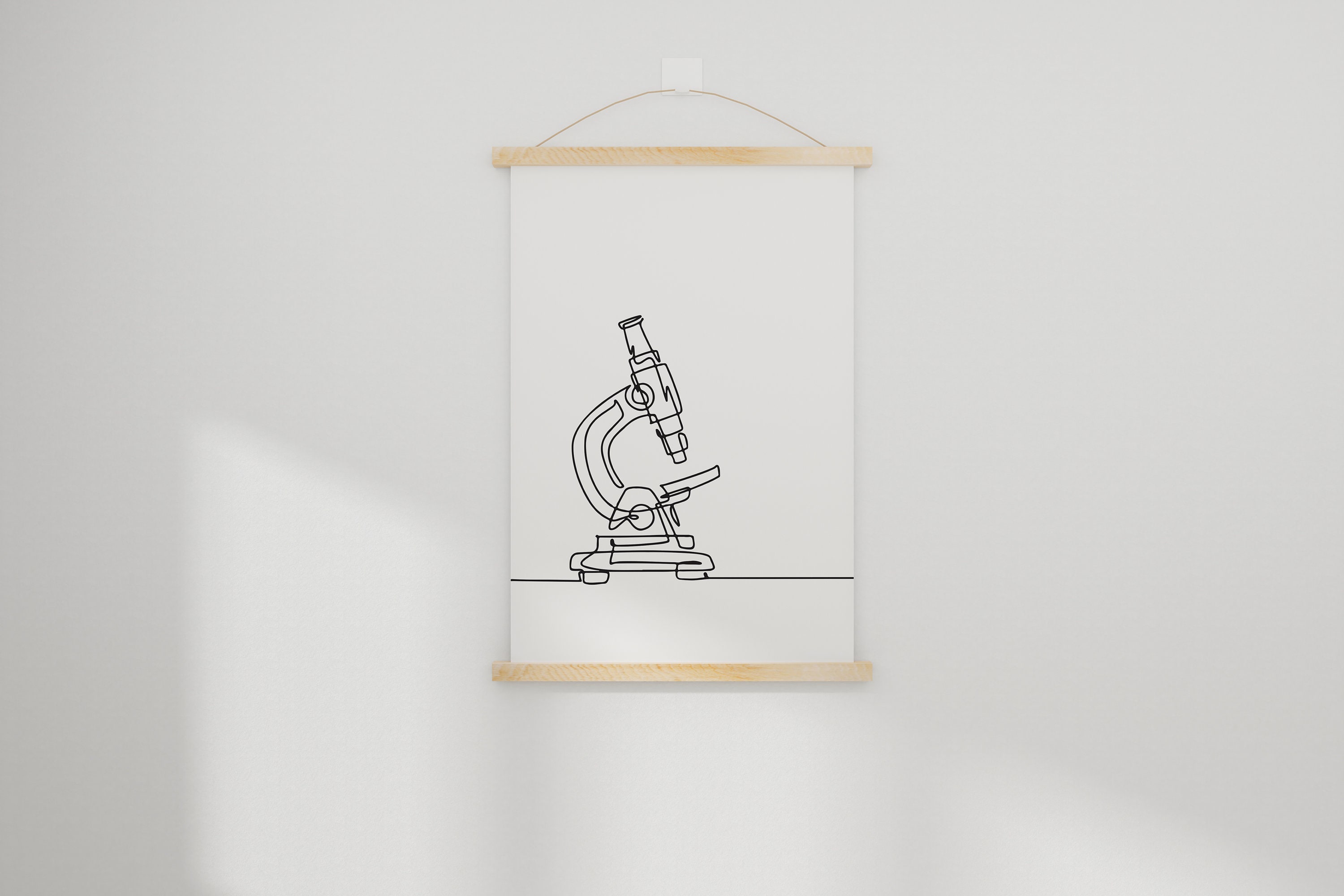 Minimalist Microscope Line Art, Digital Download, Science Print - Etsy