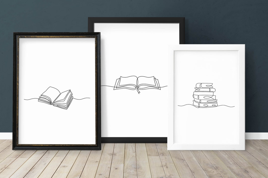 Book Lover Set of 3 Wall Art, Library Wall Art, Digital Download ...