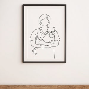 Veterinary Line Art, Vet Office, Clinic Decoration, Animal Hospital ...