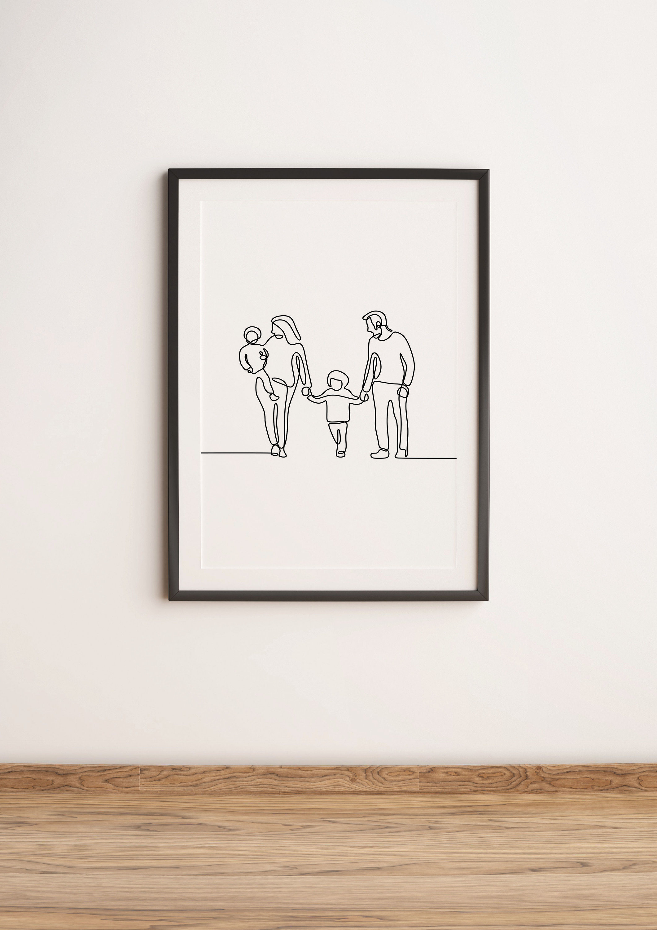 Family Line Art, Digital Download, Continuous Line Drawing - Etsy