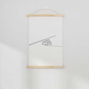Minimalist Billiard Line Art, Digital Download, Pool Table Print, Woman ...