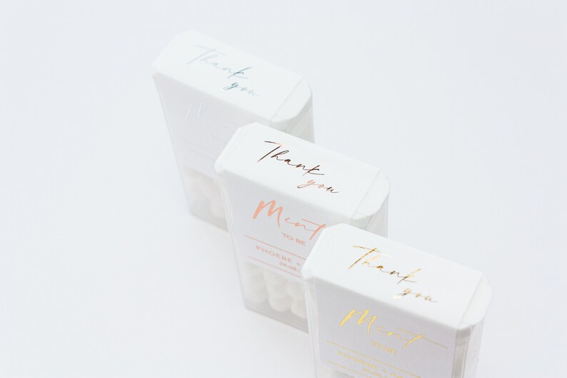 Tic Tac Label Foiled, Mint to Be Wedding Favor Sticker With Real Gold ...