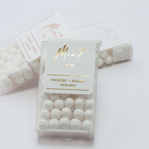 Tic Tac Label Foiled, Mint to Be Wedding Favor Sticker With Real Gold ...