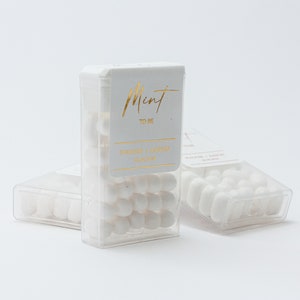 Tic Tac Label Foiled, Mint to Be Wedding Favor Sticker With Real Gold ...