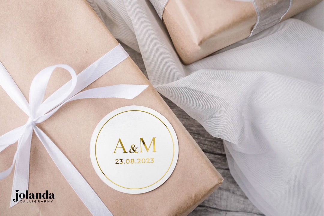 Initials Wedding Stickers, Envelope Seals Stickers, Monogram Foil ...