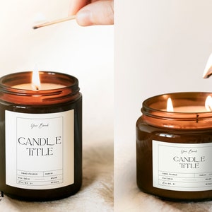 Custom Candle Labels, Printed Minimalist Candle Label, Stickers for ...