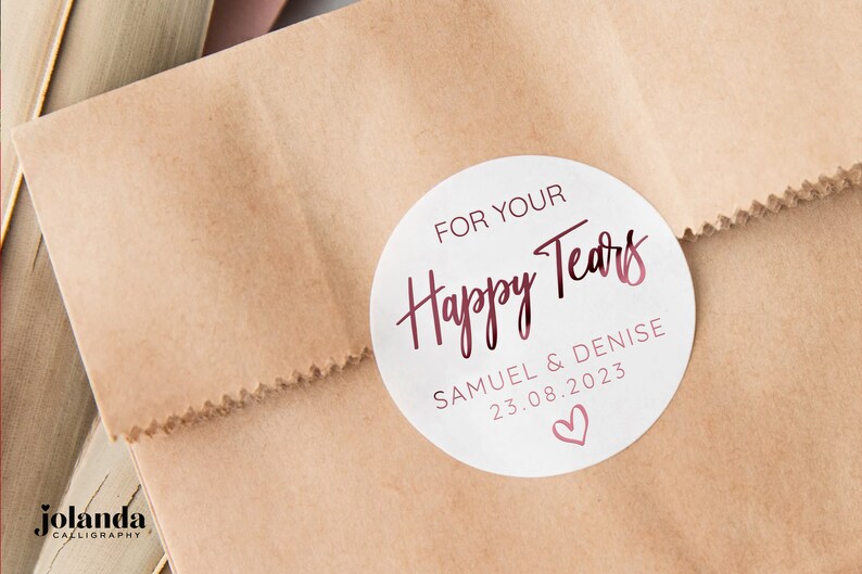 For Your Happy Tears Stickers Foil Personalized Wedding - Etsy