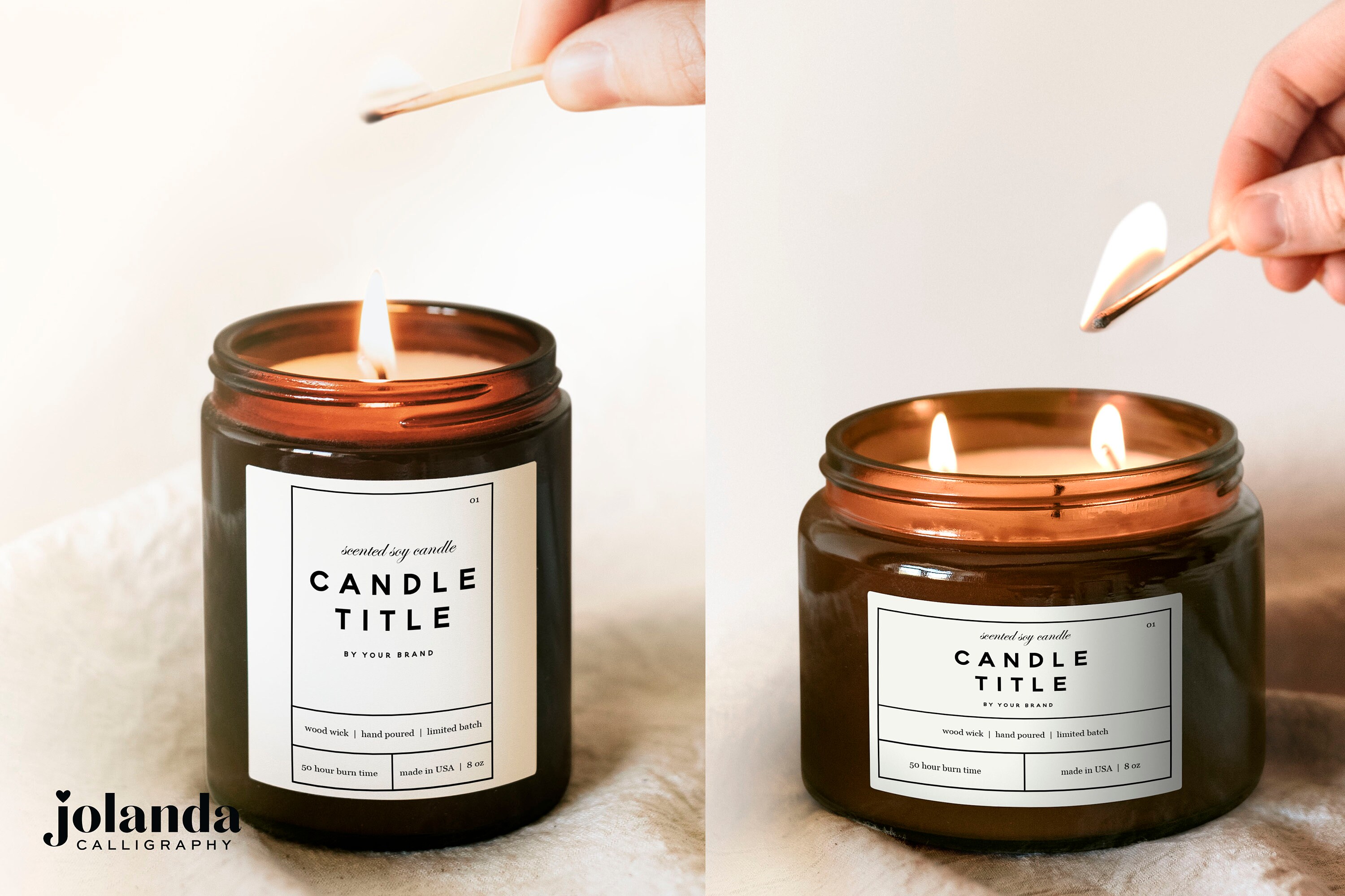 Custom Candle Label Stickers, Luxurious Stickers for Candle Packaging ...
