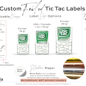 Tic Tac Mint to Be Favours Labels Mint to Be Wedding Favor - Etsy
