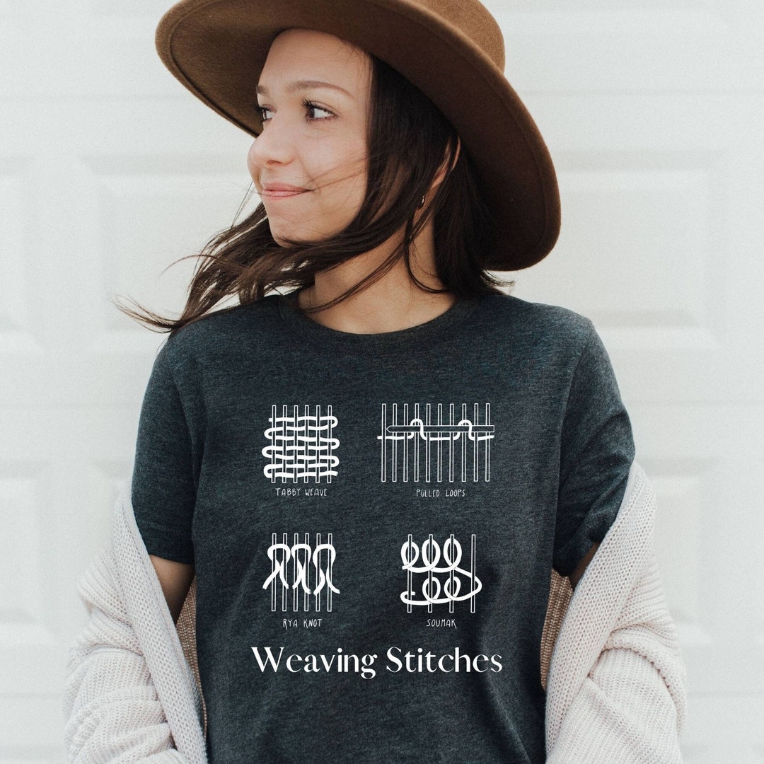 Hand Drawn Weaving Stitches T-shirt for Weavers Fiber - Etsy