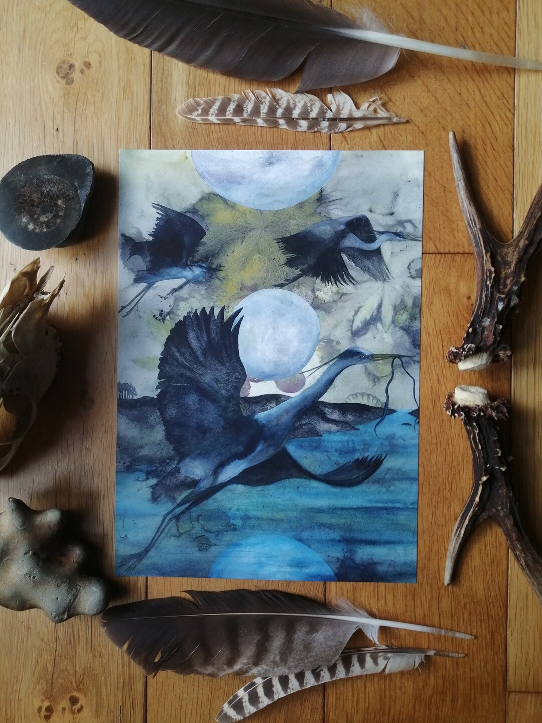 Heron Fly Me Home A4 Art Print Nurture, Nature, Animist - Etsy