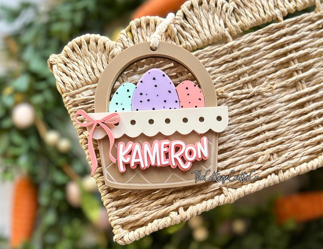 Easter Basket Tag, Personalized Easter Basket Name Tag, Kids Easter ...