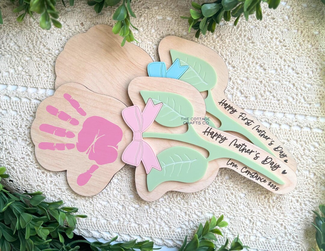 Personalized Handprint Flower Sign, DIY Mother's Day Keepsake,mother's ...