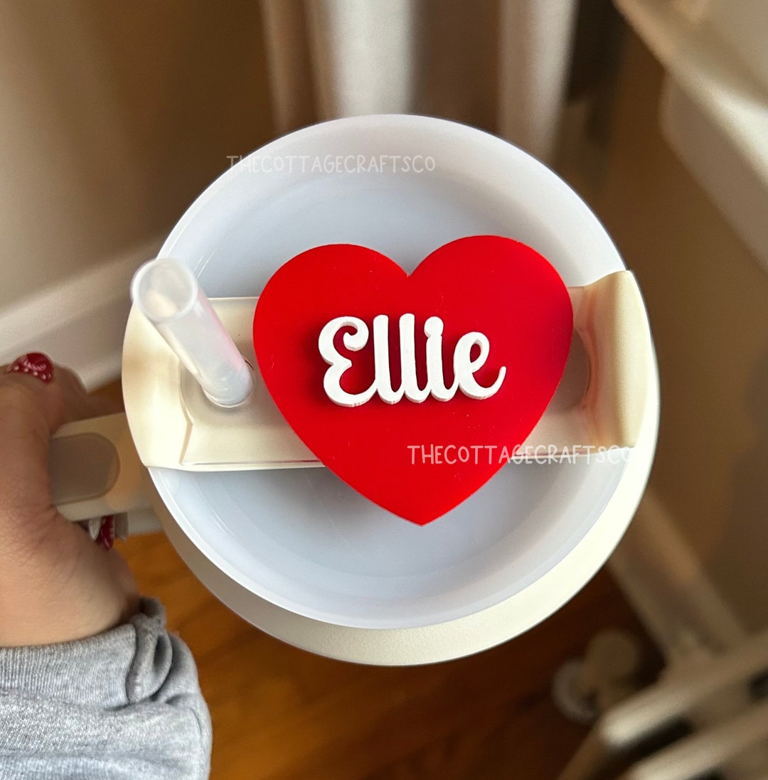 Valentines Tumbler Topper,heart Tag,valentine Heart Tag, Personalized ...